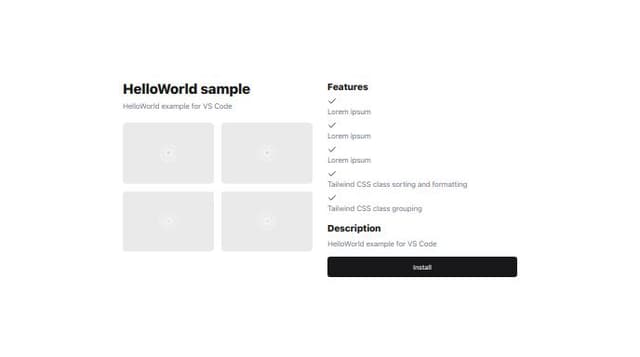 VS code extention detail page | A shadcn/ui and v0 generation - v0