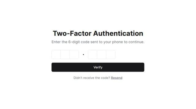 2 factor authentication screen | A shadcn/ui and v0 generation - v0