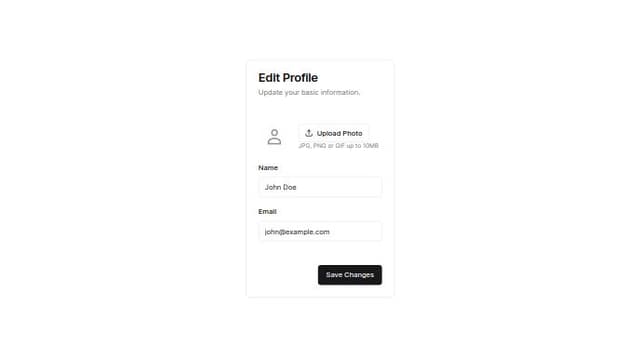 Design a profile editing component that allows users to update their ...