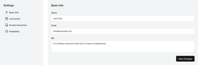 edit profile page, with a side card that switches settings between ...