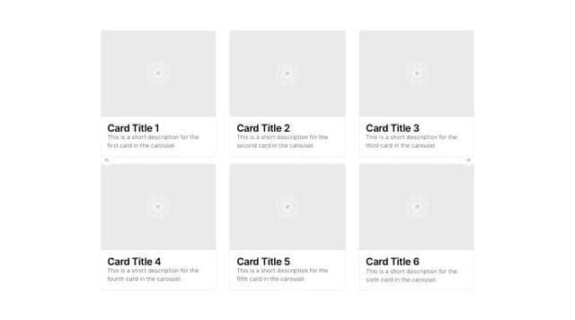 Make me a carousel of cards, the cards will be generated using a .map, for now use a placeholder ...