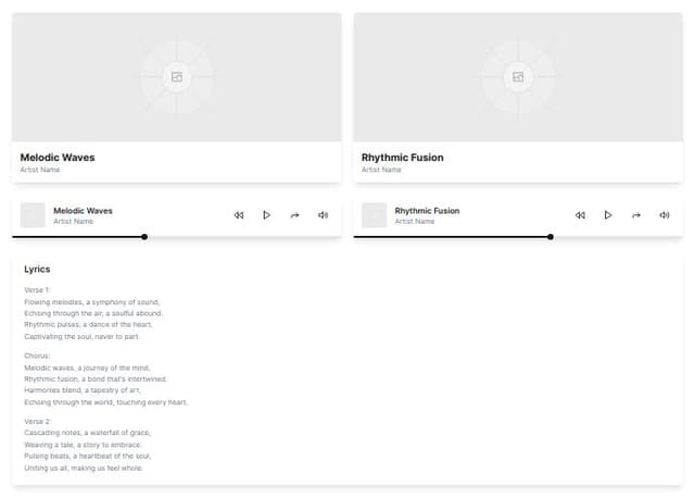Our display interface needs to showcase two images, two music players ...