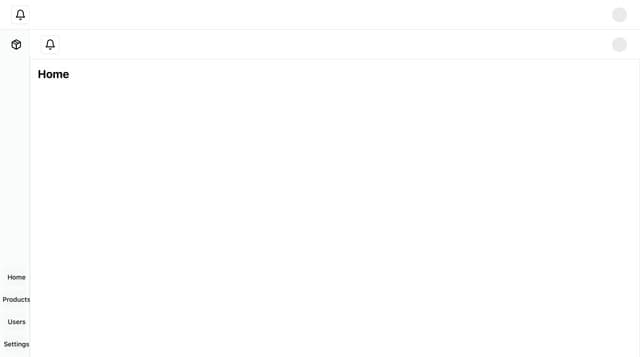 A dashboard with a retractable side nav and top bar containing a ...