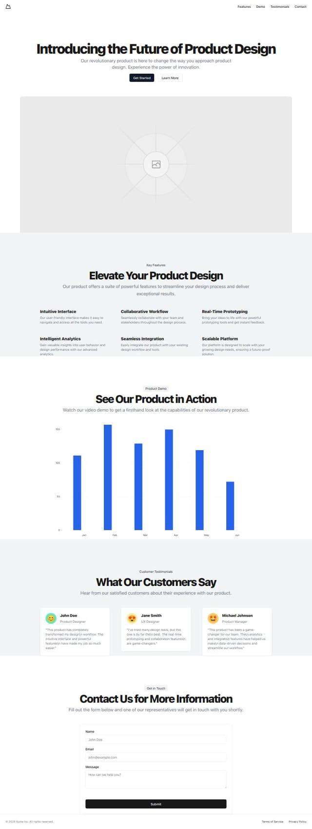 create a responsive single-page web application (SPA) for a fictional ...