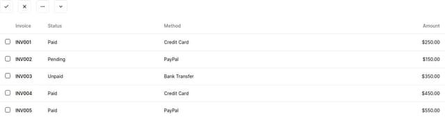 a table with selection option buttons "select all", "clear", "multi ...