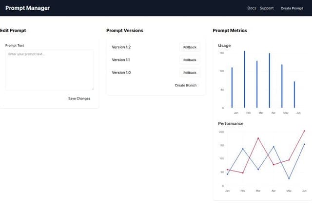 A Launchdarkly like LLM prompt management page for a single prompt ...