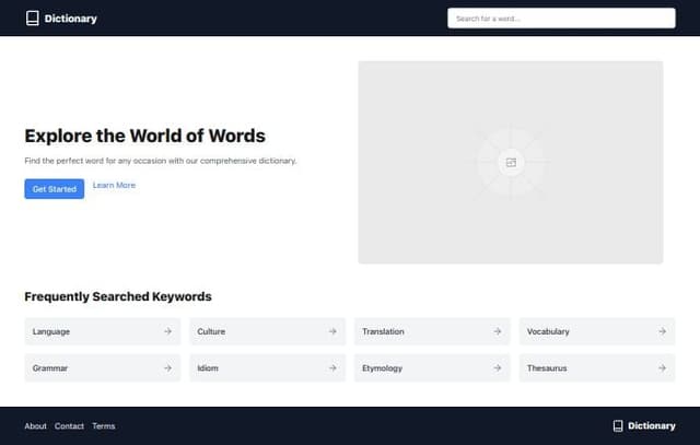 I want to create a dictionary site. Please design your homepage. The ...