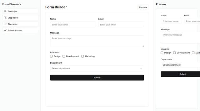 a form builder interface | A shadcn/ui and v0 generation - v0