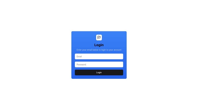 a beautiful login page with blue background use shadcn/ui | A shadcn/ui ...
