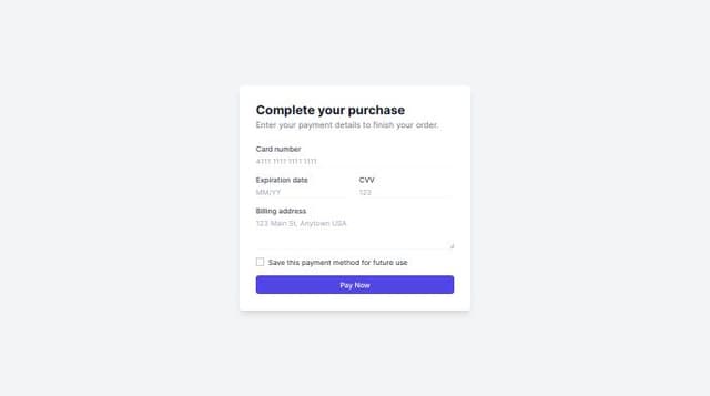 payment form that looks like shopify | A shadcn/ui and v0 generation - v0