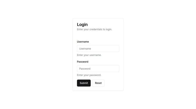 create login page，including username and password validate | A shadcn/ui and v0 generation - v0