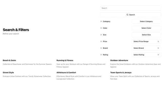good search with filters, ux, design with advanced filterts | A shadcn ...