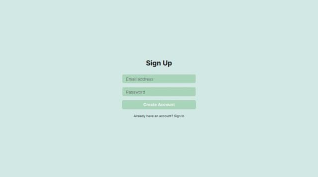 A sign up page like this image. Make sure to get the colours right ...