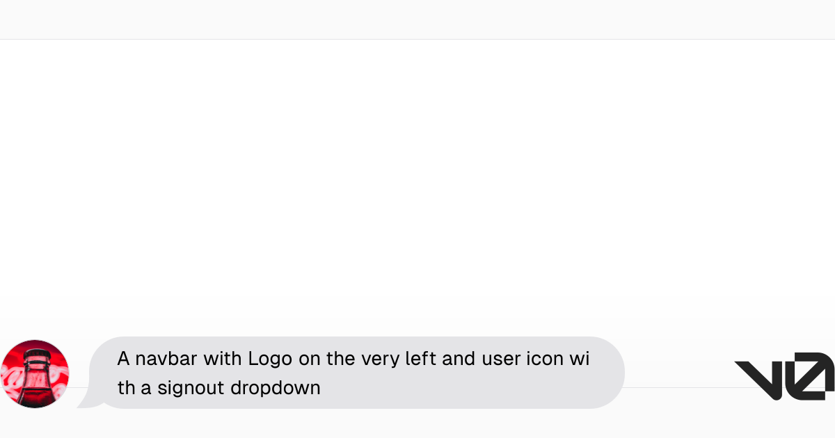 A navbar with Logo on the very left and user icon with a signout ...