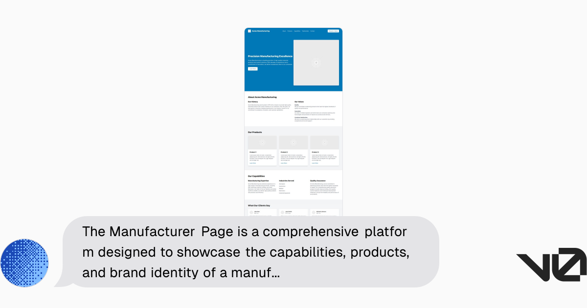 The Manufacturer Page is a comprehensive platform designed to showcase ...