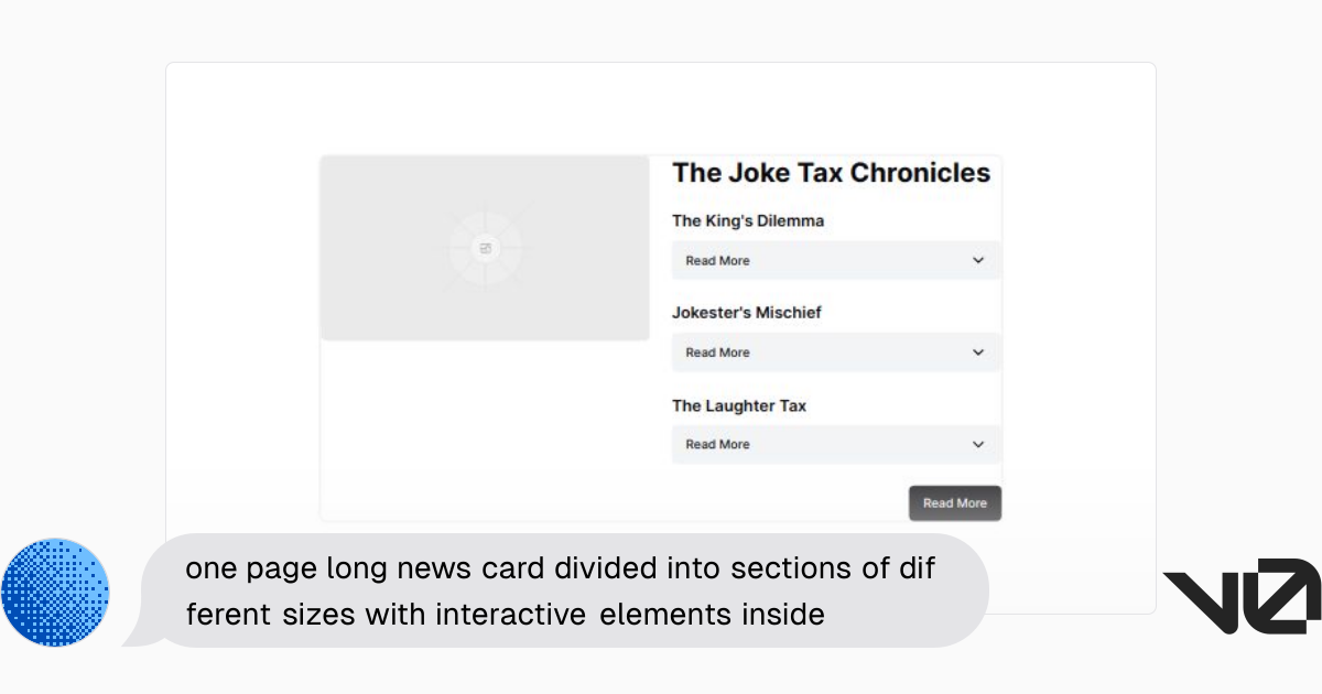 one page long news card divided into sections of different sizes with ...