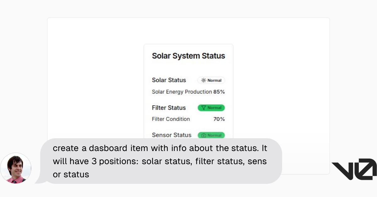 create a dasboard item with info about the status. It will have 3 ...
