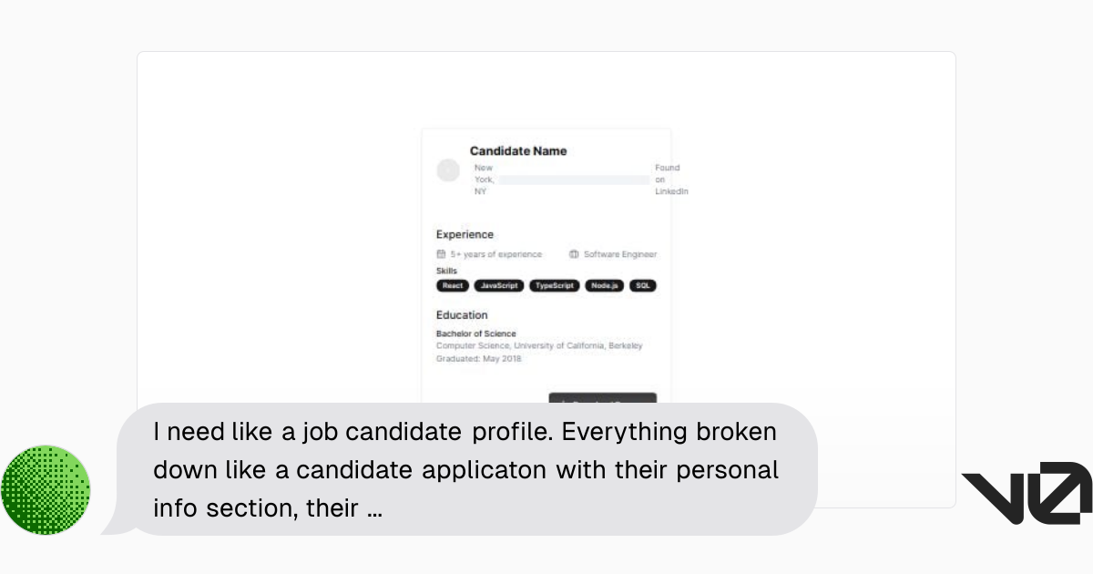 I need like a job candidate profile. Everything broken down like a ...