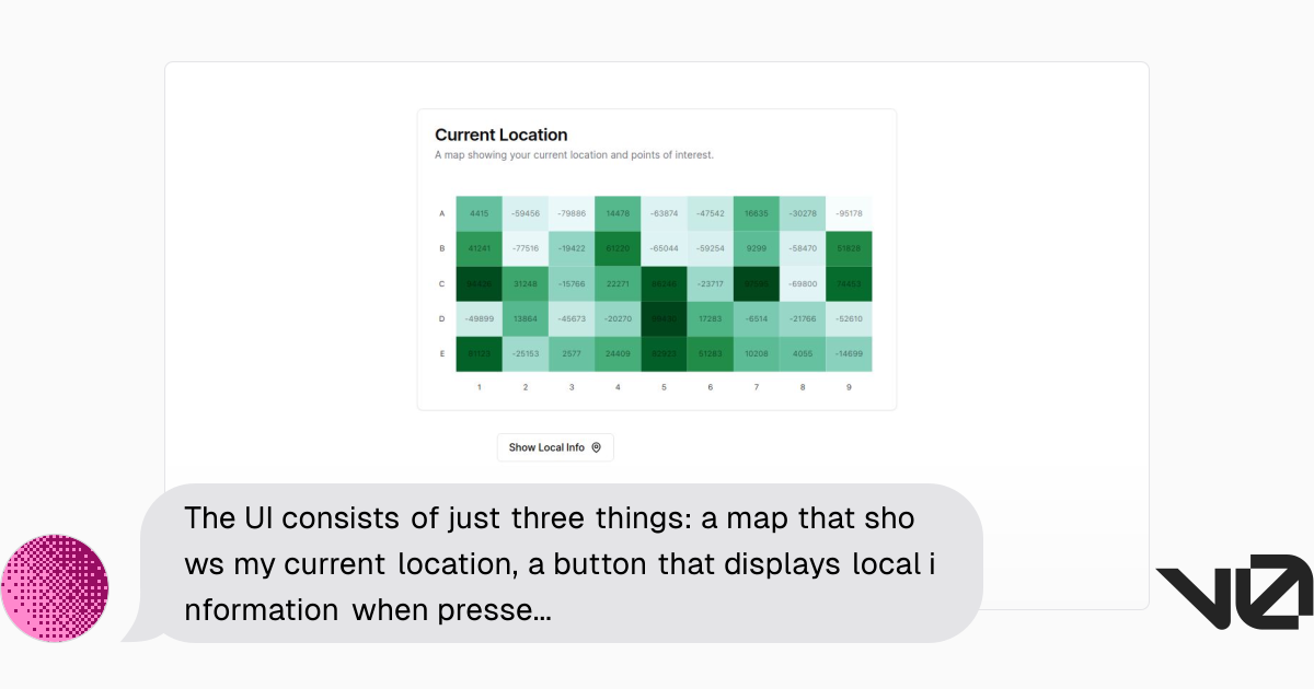 The UI consists of just three things: a map that shows my current ...