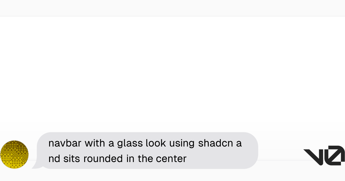 navbar with a glass look using shadcn and sits rounded in the center ...