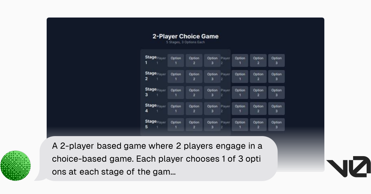 A 2-player based game where 2 players engage in a choice-based game ...