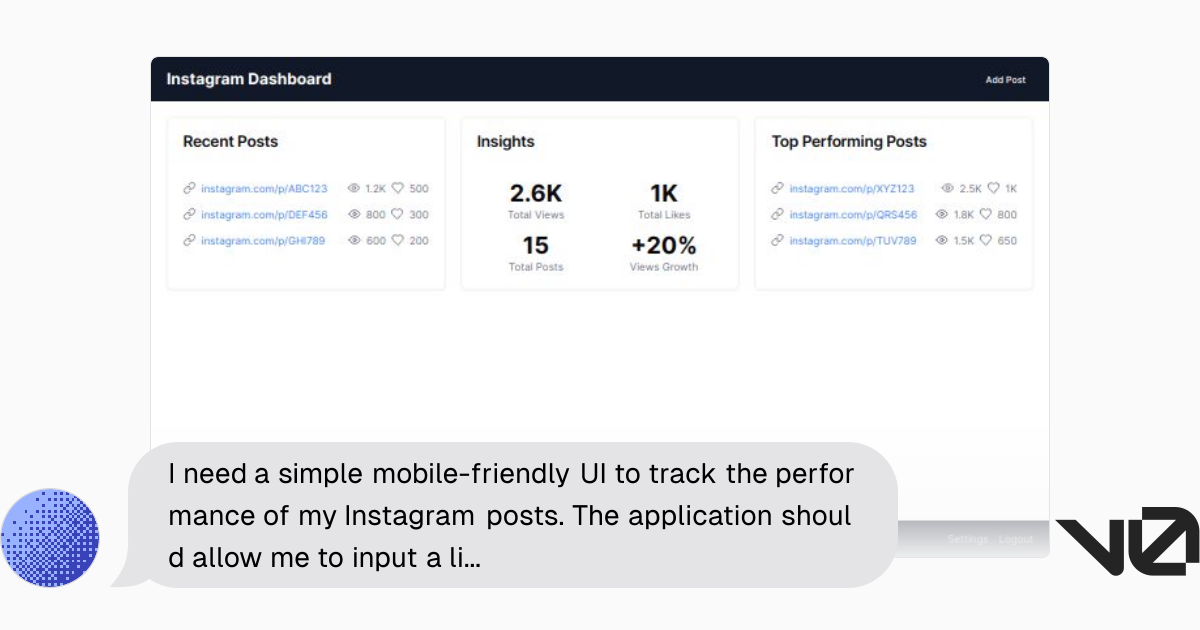 I need a simple mobile-friendly UI to track the performance of my ...