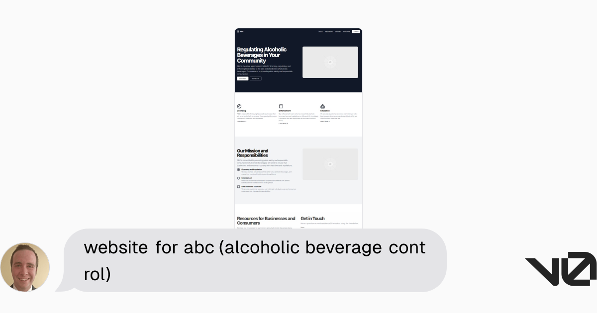 website for abc (alcoholic beverage control) | A shadcn/ui and v0 ...