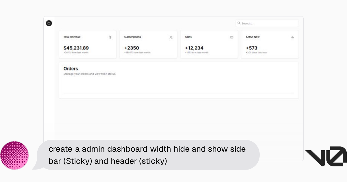 create a admin dashboard width hide and show sidebar (Sticky) and ...