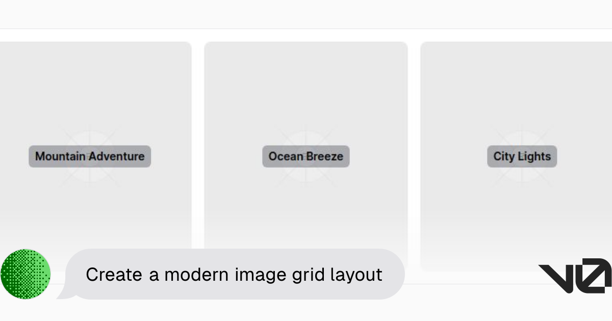 Create a modern image grid layout | A shadcn/ui and v0 generation - v0