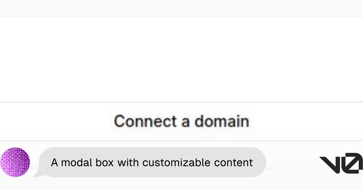 A modal box with customizable content | A shadcn/ui and v0 generation - v0