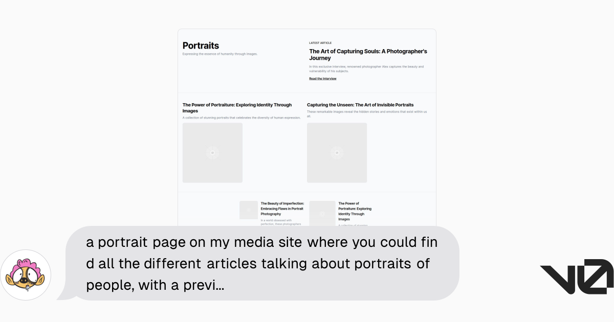 a portrait page on my media site where you could find all the different ...